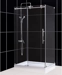 DreamLine Enigma-X 34 1/2 in. D x 48 3/8 in. W x 76 in. H Fully Frameless Sliding Shower ...