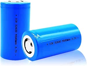 3.7V 5500mAh 32600 Rechargeable Flat Top Large Capacity for,LED,Mini ...