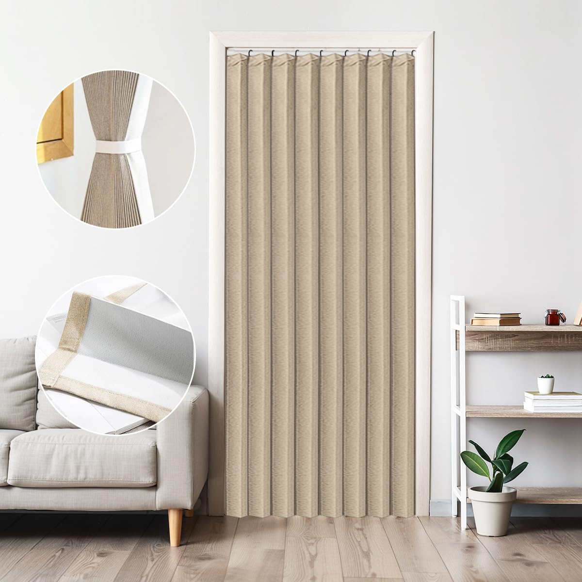 Amazon.com: Treatmentex Folding Door Curtains Brown Full Blackout ...