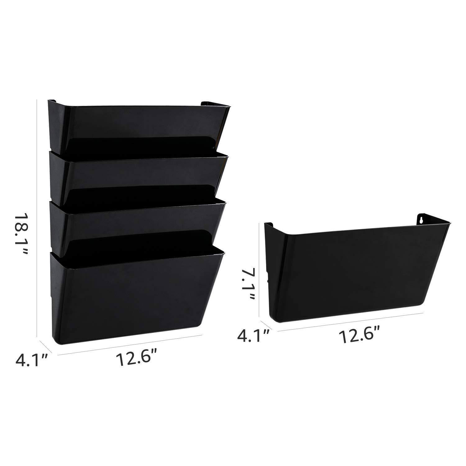 Snapklik.com : Basics Expandable Wall Pockets, Plastic Wall File ...