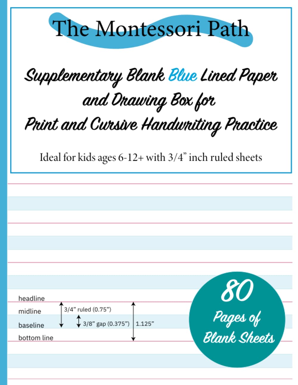 Supplementary Blank Blue Lined Paper and Drawing Box for Print and ...