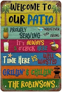 Amazon.com: callie Personalized Patio Signs and Decor Outdoor, Custom ...