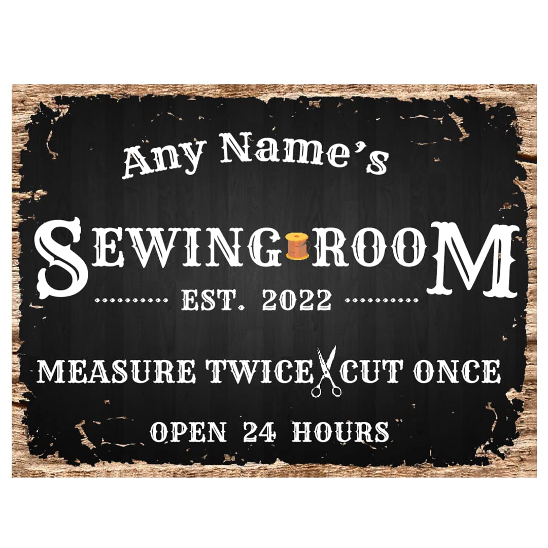 Amazon.com: Custom Personalized Any Name's Sewing Room Sign Vintage ...