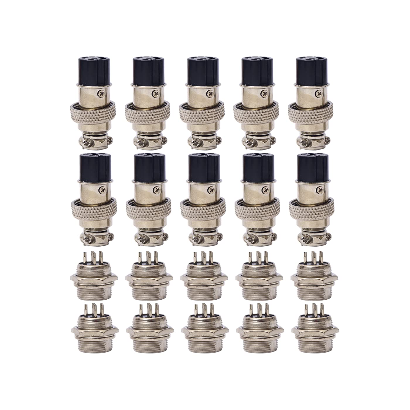 Electronic Spices 10 Pairs 6 Pin Aviation Plug Connector Male Female ...