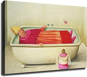 Amazon.com: Fernando Botero - Vatican Bathroom Poster Canvas Wall Art ...