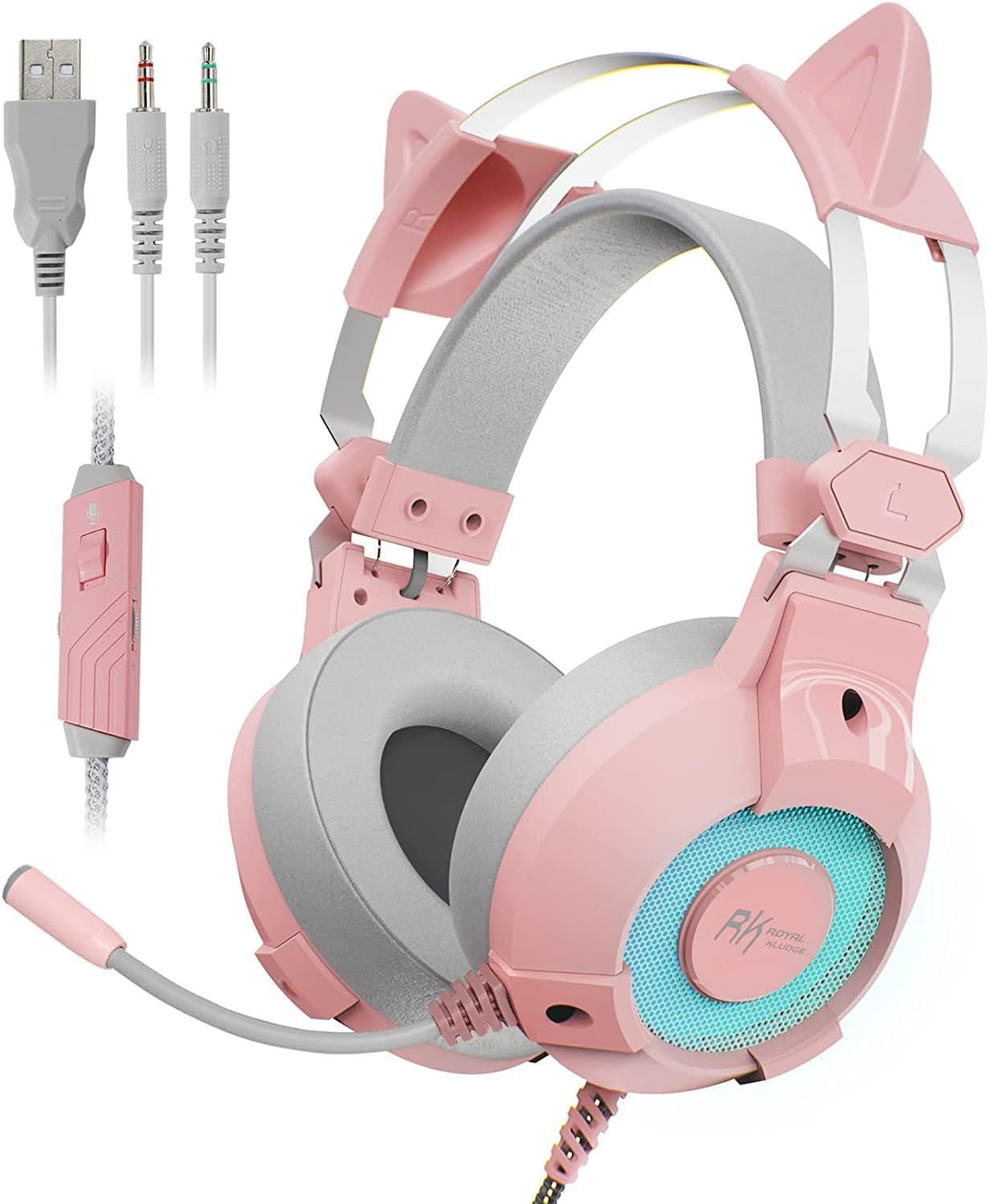 RK ROYAL KLUDGE PS4 Gaming Headset with Microphone, RK E9000 Xbox ...