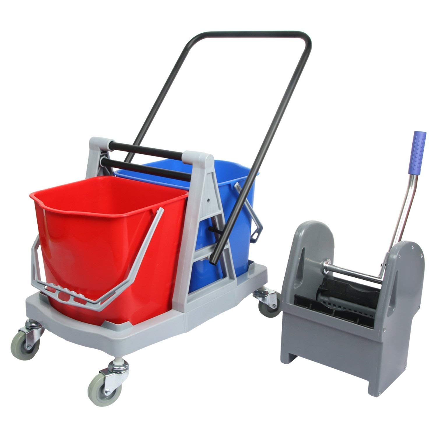 AIR O MATIC Double Bucket Mop Wringer Trolley 40 LTR : Amazon.in: Home ...