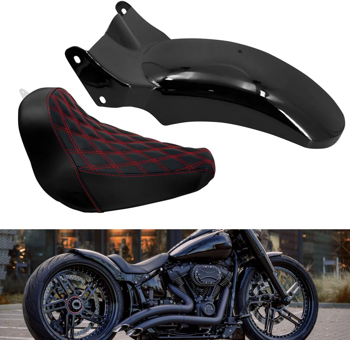 Amazon.com: HDBUBALUS Motorcycle Rear Fender + Solo Seat Short Mudguard ...