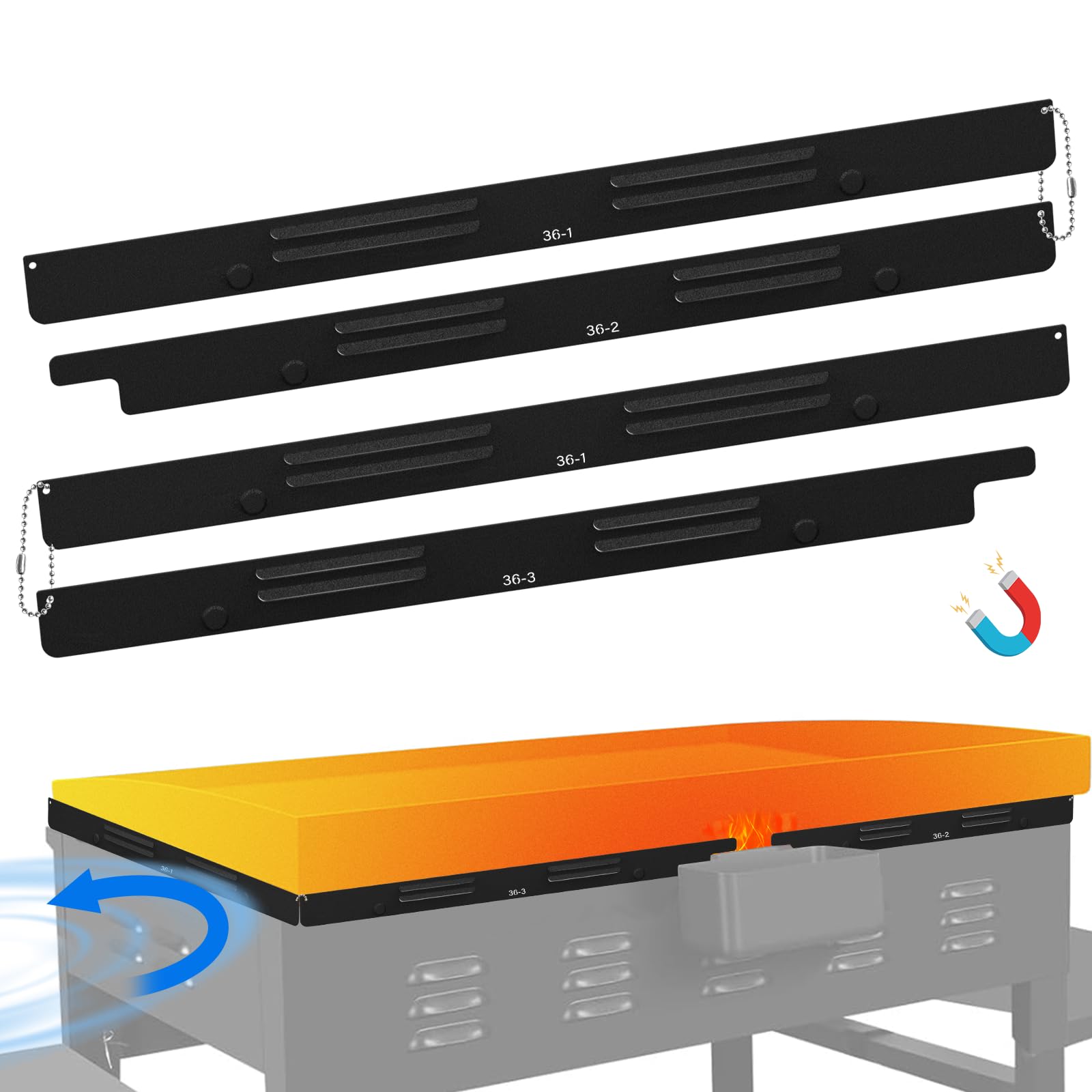 Amazon.com: ZHSX Wind Guards for Blackstone 36 inch Griddle,Magnetic ...