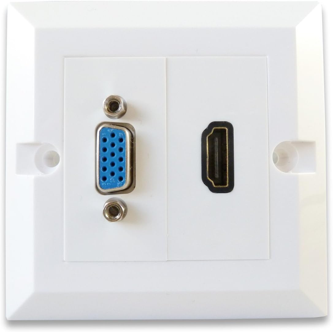 Single HDMI and VGA Wall Plate/Easy Connect Faceplate/White: Amazon.co ...