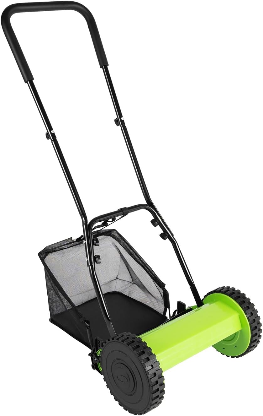 Amazon.com : 12-Inch Lawn Mower, Push Reel Lawn Mowe with 5 Blade & 23L ...
