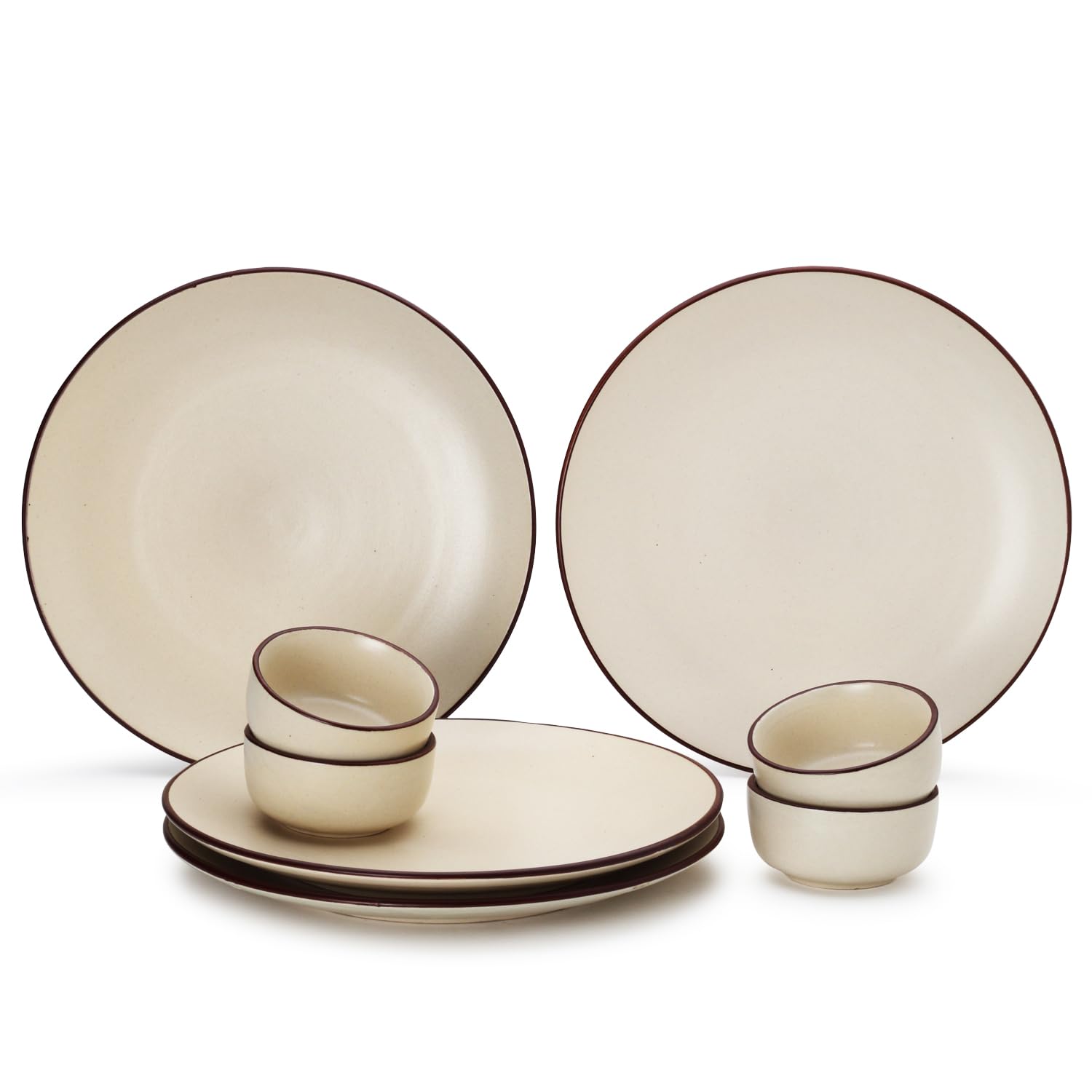 Bodhi House Handcrafted Stoneware Ceramic Dinner Set, 8 Pieces Serving ...