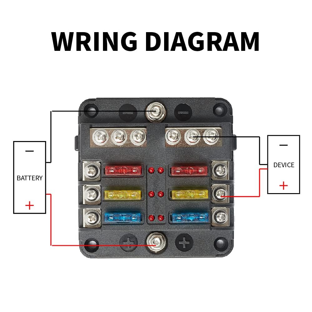 Snapklik.com : Fuse Block, 12-24V Marine Fuse Block Waterproof Boat ...