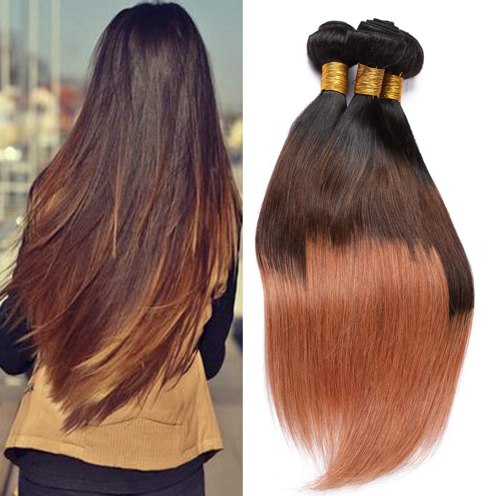 Dark Brown Auburn Ombre