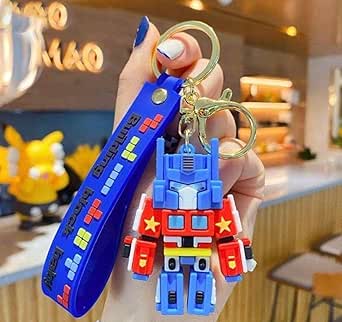 Amazon.co.jp: Optimus Prime Transformers Building Block Key Chain Blue ...