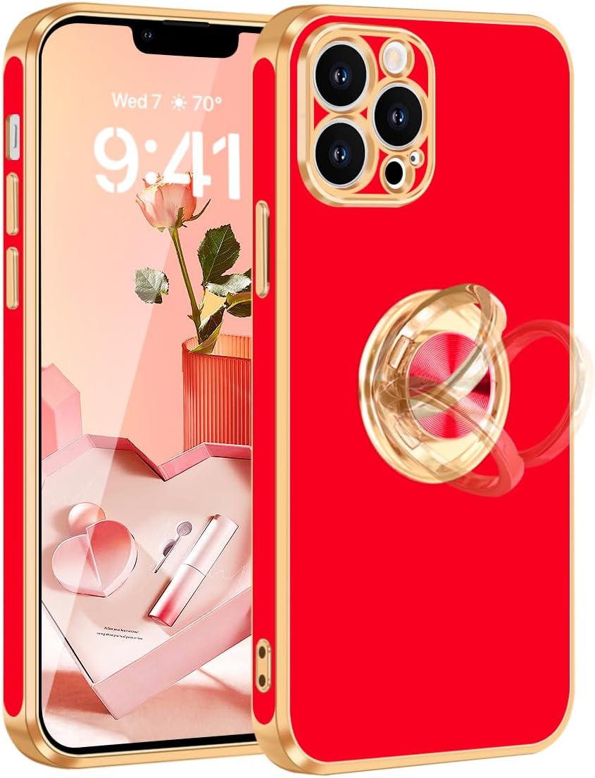 Amazon.com: Fingic iPhone 13 Pro Max Case with 360 Ring Holder Slim Lightweight Kickstand ...