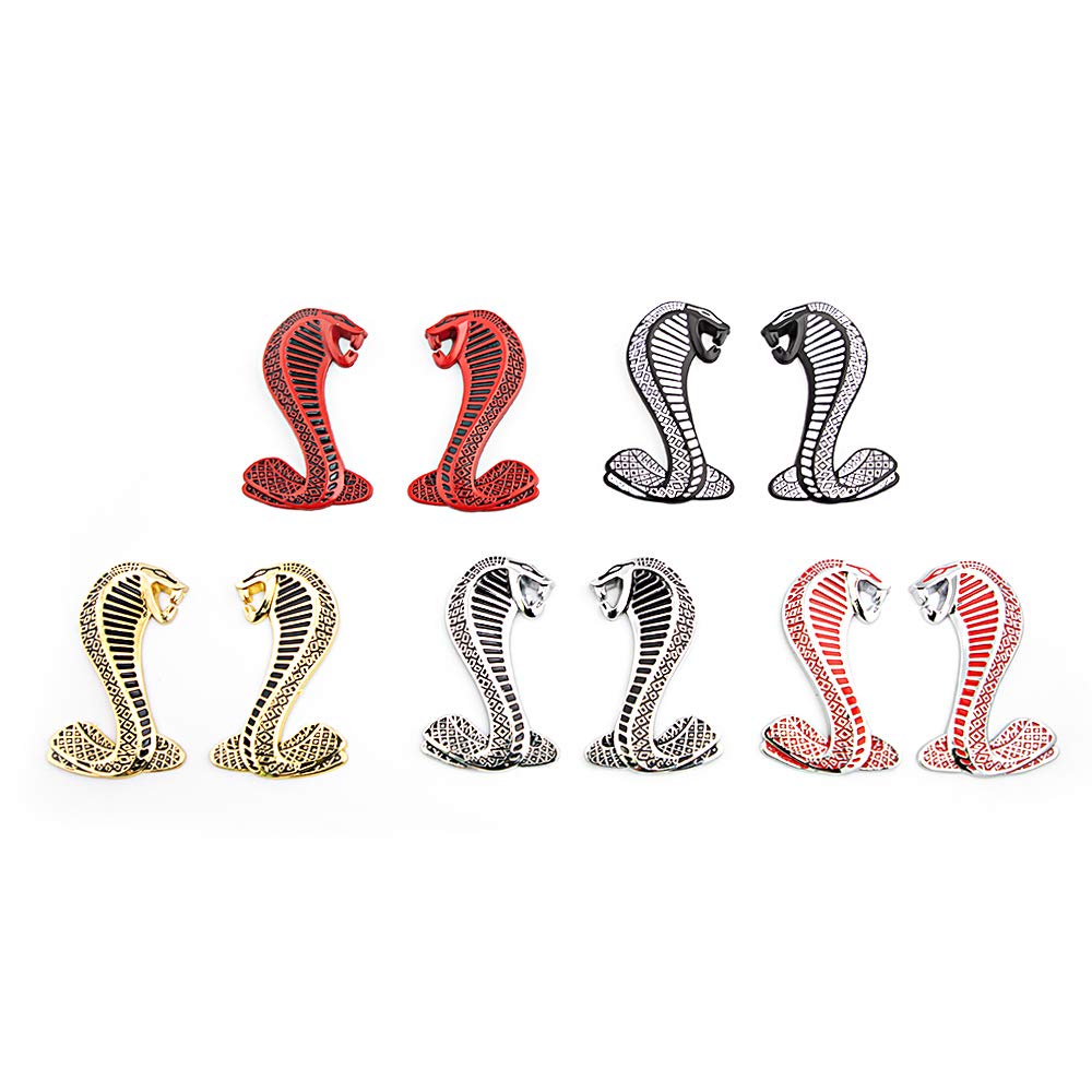 CARRUN 2Pc 3D Cobra Snake Emblem Fender Emblem Fender Sticker premium ...