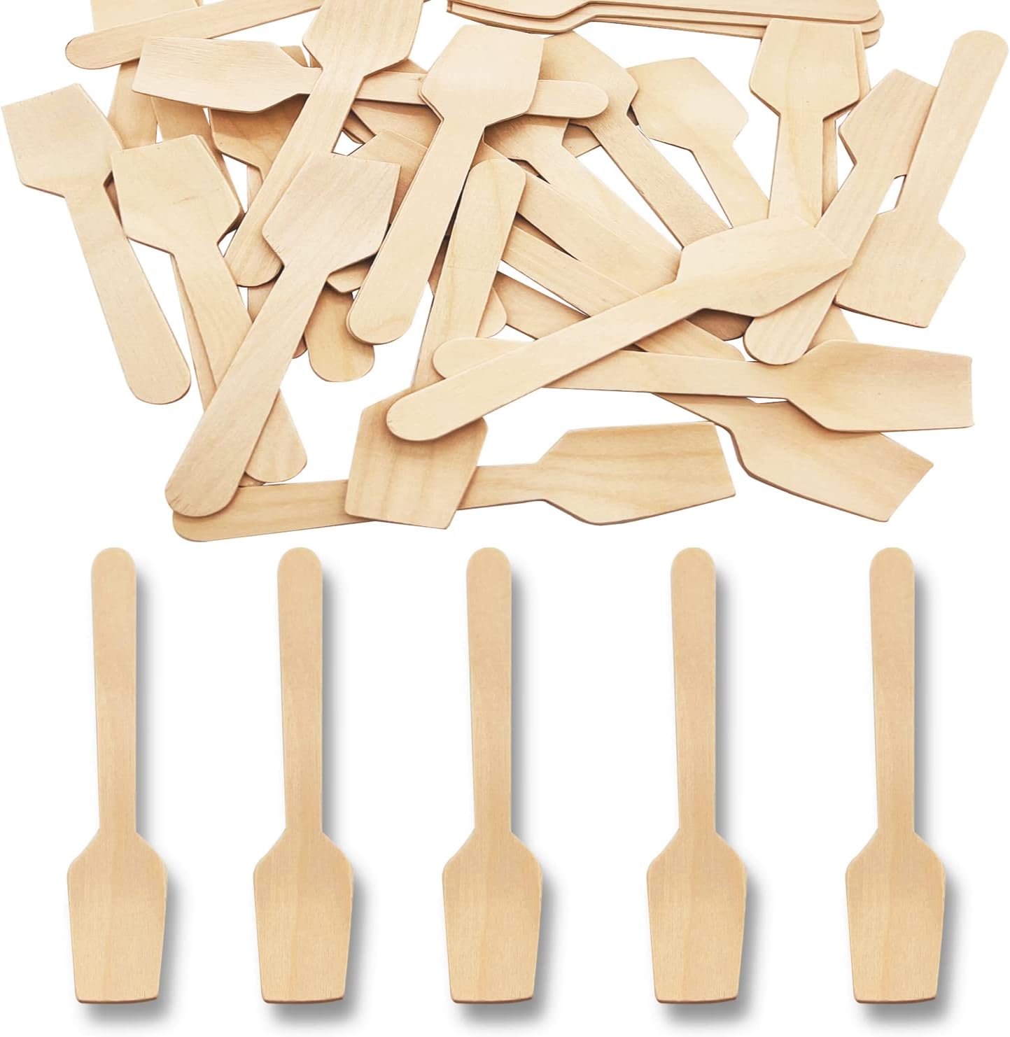 Amazon.com: RT-Disposable Wooden Ice Cream Spoon Natural Birch 3 Inches ...