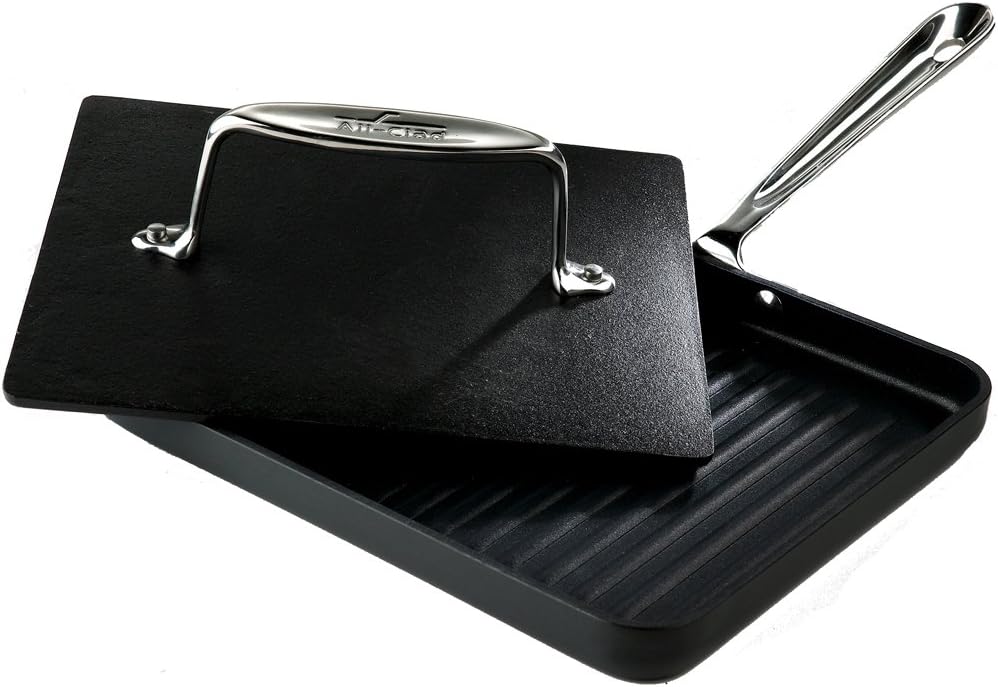 Amazon.com: All-Clad 39902 Hard Anaodized Nonstick Panini Pan with ...