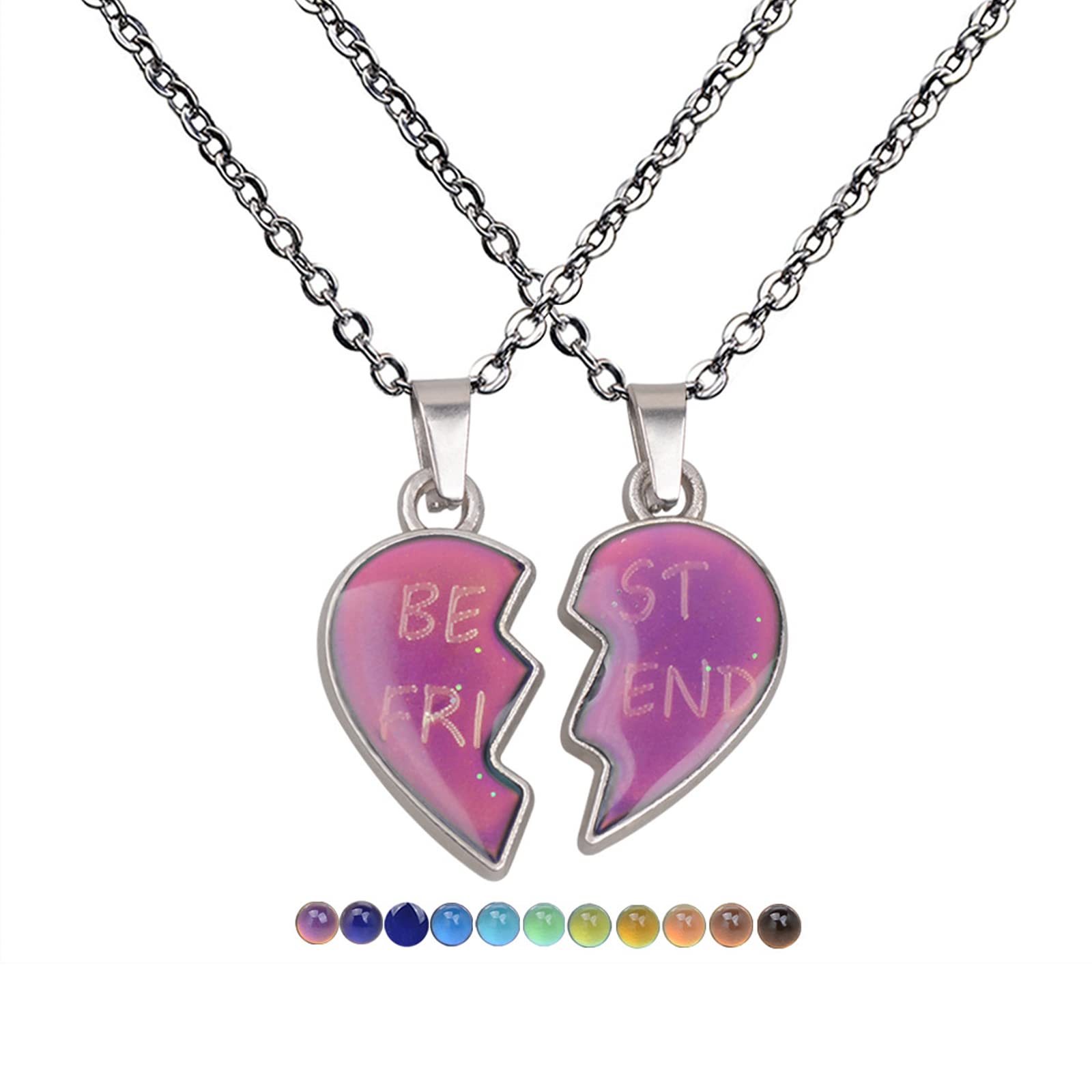 Pack of 2 BFF Women's Girls Necklace Women's Heart Friendship Chain for ...