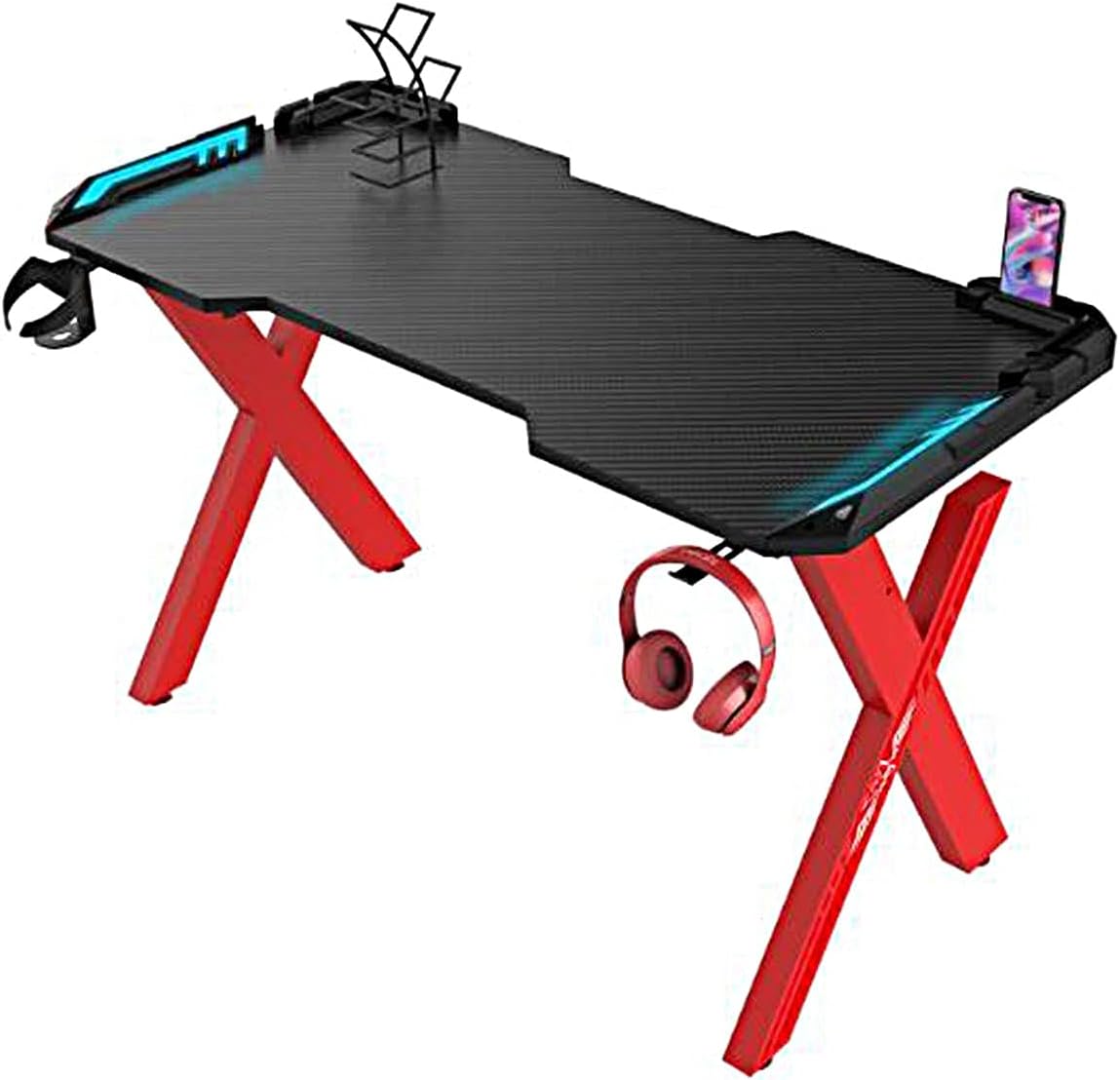 Amazon.com: JBHURF Game Computer Table 120cm X-Shaped Computer Desktop ...