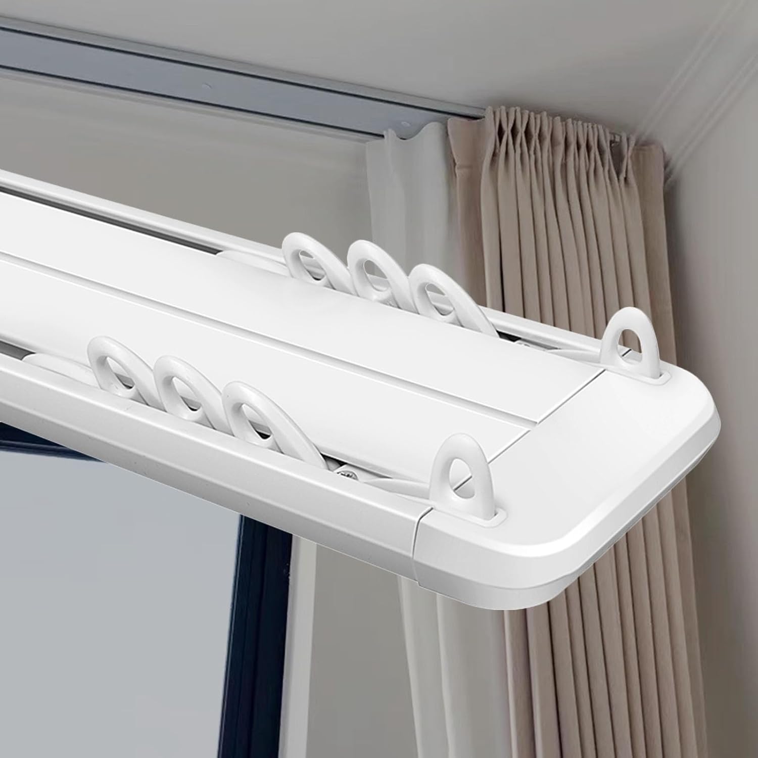 Amazon.com - 2 5 10 15 18 M Window Curtain Track 4'' Wide, White Hidden ...