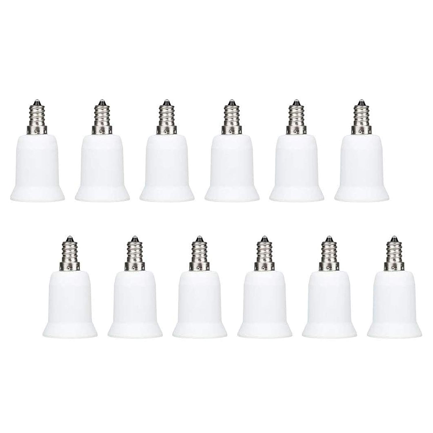 LXcom E12 to E26/E27 Adapter Candelabra Screw E12 Light Socket to E26/E27 Medium Screw Light ...