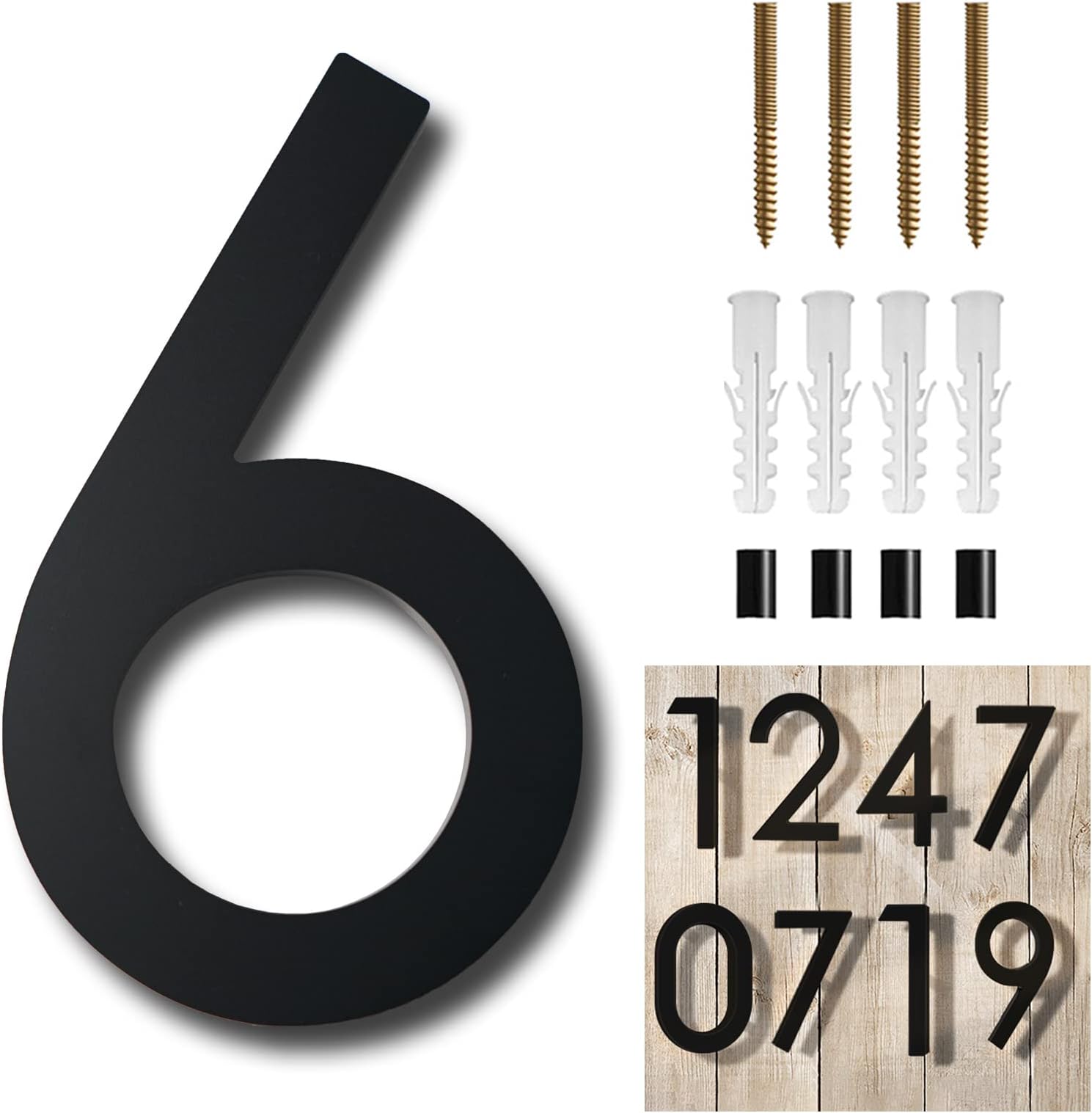 Amazon.com: 6 Inch House Numbers for Outside Modern-Rust Proof 3D ...