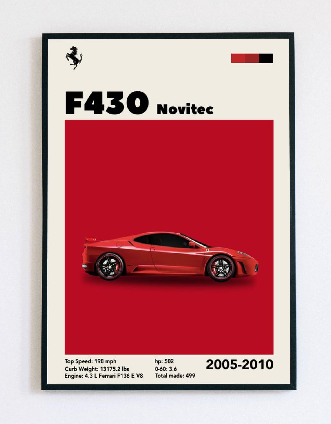 LAMIFRAME Ferrari F430 Poster Wall Decoration Art Framed Poster ...