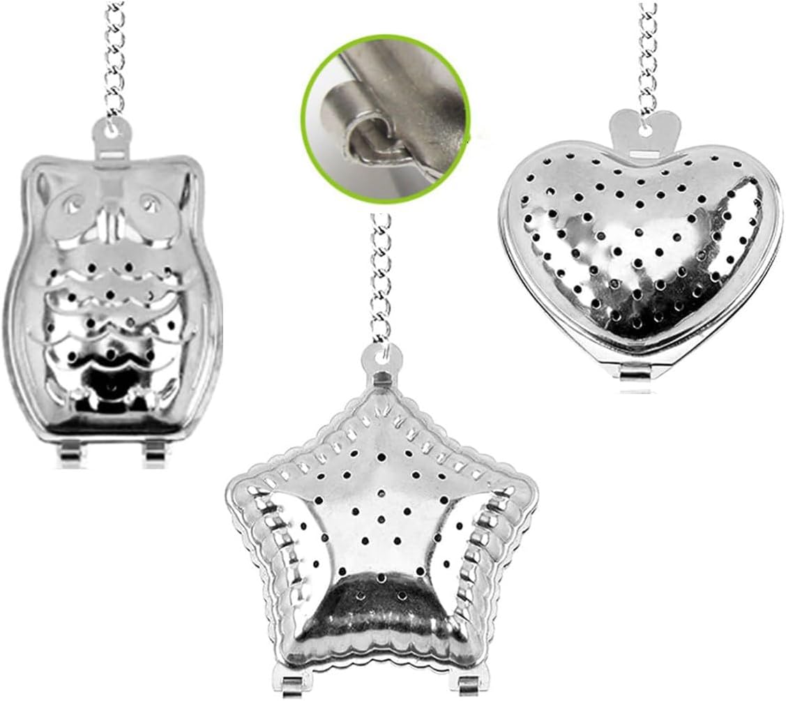 Amazon.com: TDGBIH 3 Pcs Tea Infuser Heart Owl Star Shape Tea Strainers ...