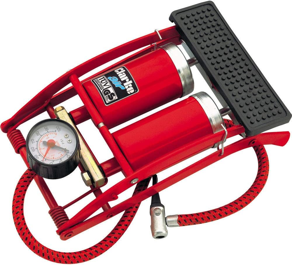 Draper Redline® Double-Cylinder Foot Pump | Pressure Gauge ...