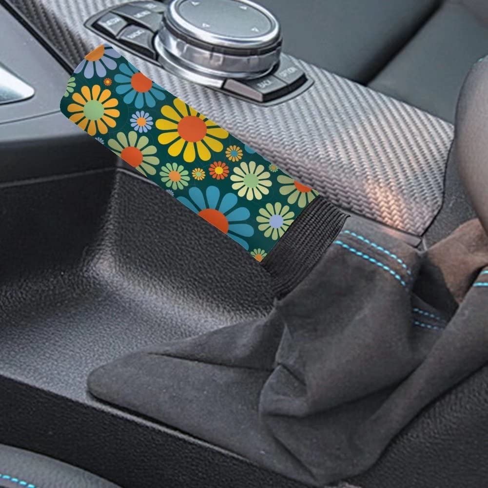Snapklik.com : Colorful Daisy Flower Car Handbrake Cover Car Shift Knob ...