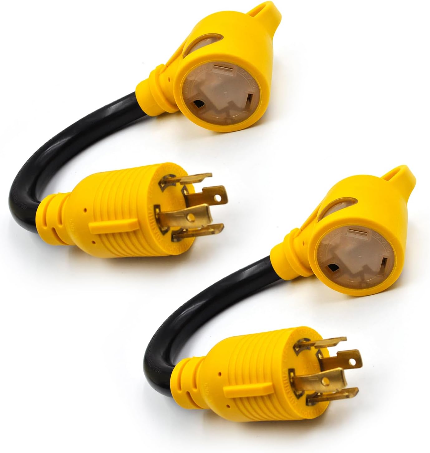 Amazon.com: (2 PCS) 4 Prong 30 Amp RV Generator Adapter Cord with Grip ...