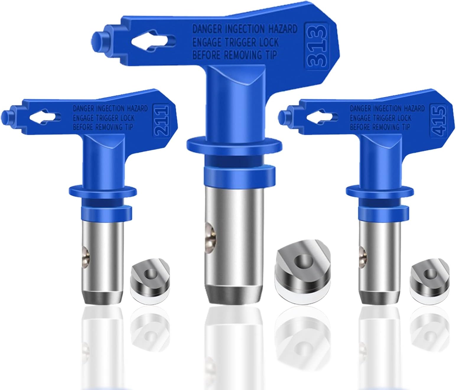 Jewboer 5 Pieces Airless Paint Sprayer Tips for Airless Sprayer, 211 ...