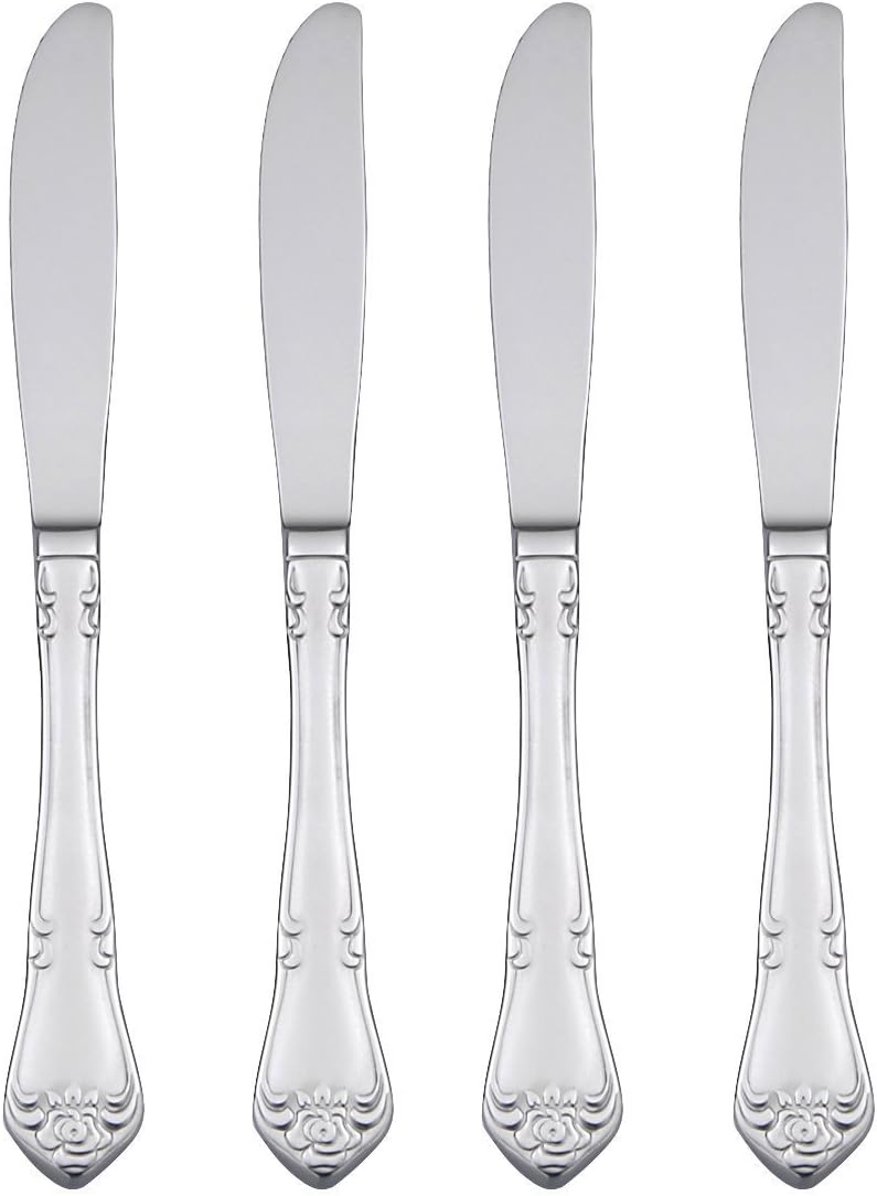 Amazon.com: Oneida True Rose Everyday Flatware Dinner Knives, Set of 4 ...