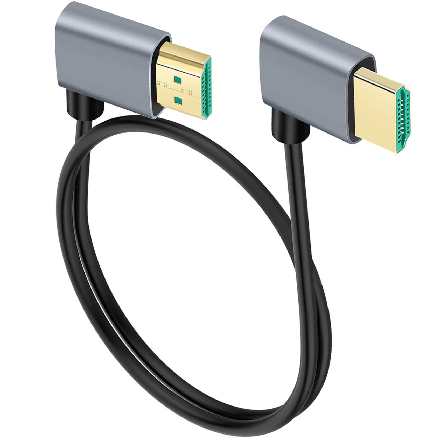 tunghey Right Angle Ultra Thin HDMI Cables, Slim & Flexible Soft 8K 4K ...