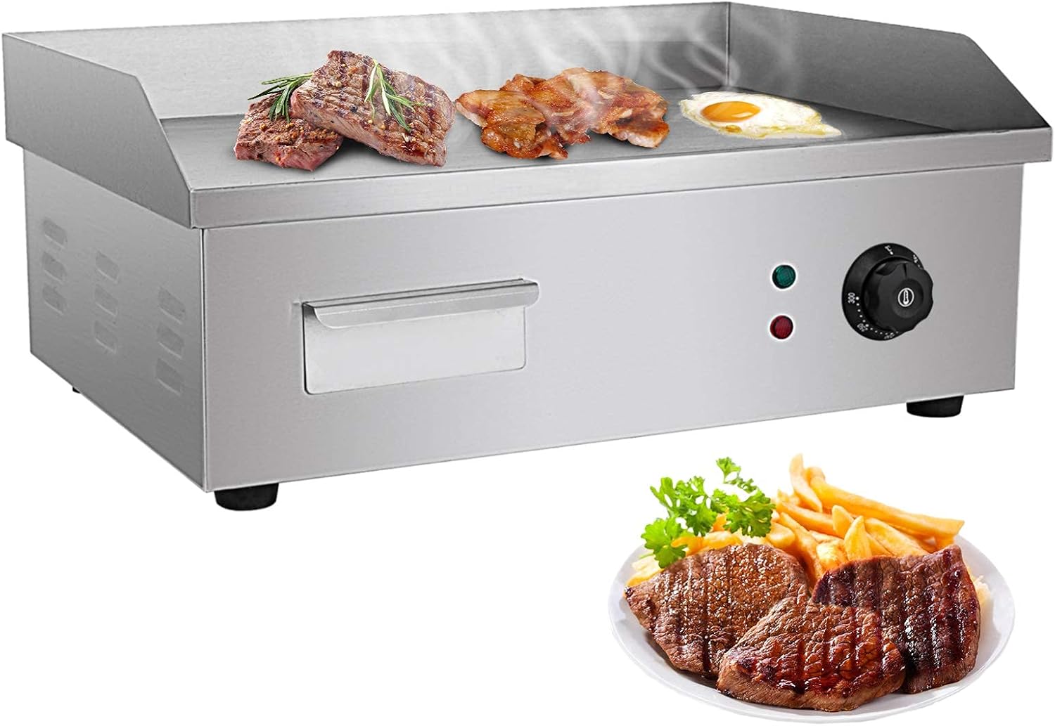 Amazon.com: Electric Flat Top Grill 3000W Electric Countertop Griddle ...