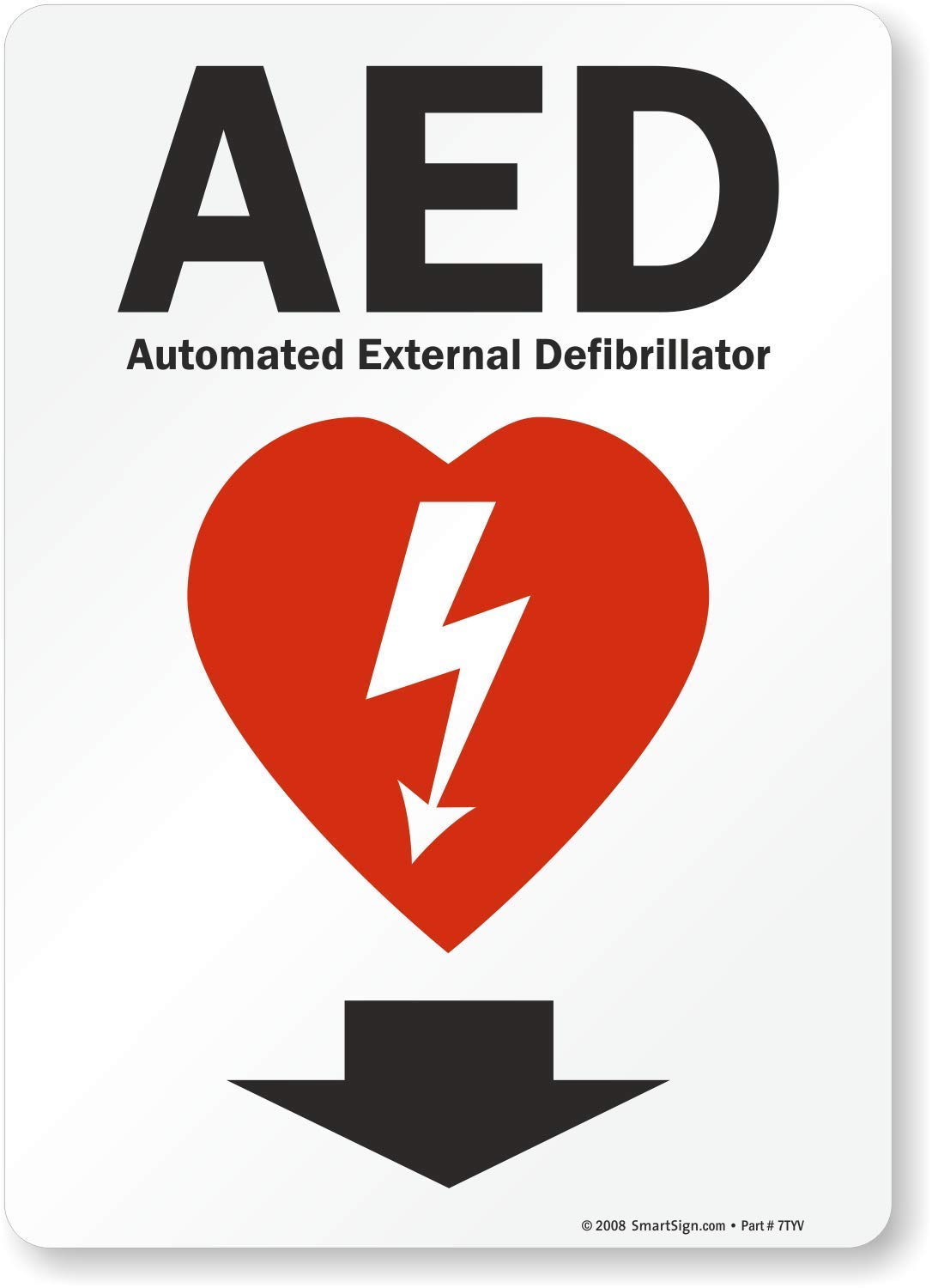 "AED - Automated External Defibrillator" Label by SmartSign | 10" x 14 ...