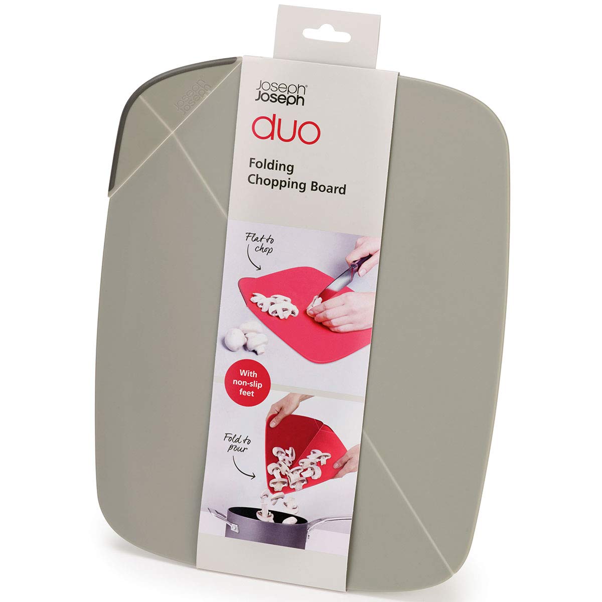 Joseph Joseph Cooking Cutting Board, Gray, 12.3 x 10.2 x 1.0 inches (32 ...