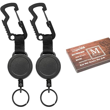 Amazon.com : 3 Pack Retractable Keychain, Heavy Duty Retractable ...