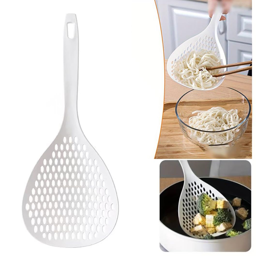 Long Handled Colander Pasta Scoop -Strainer Ladle, Pasta Drainer, Wash ...