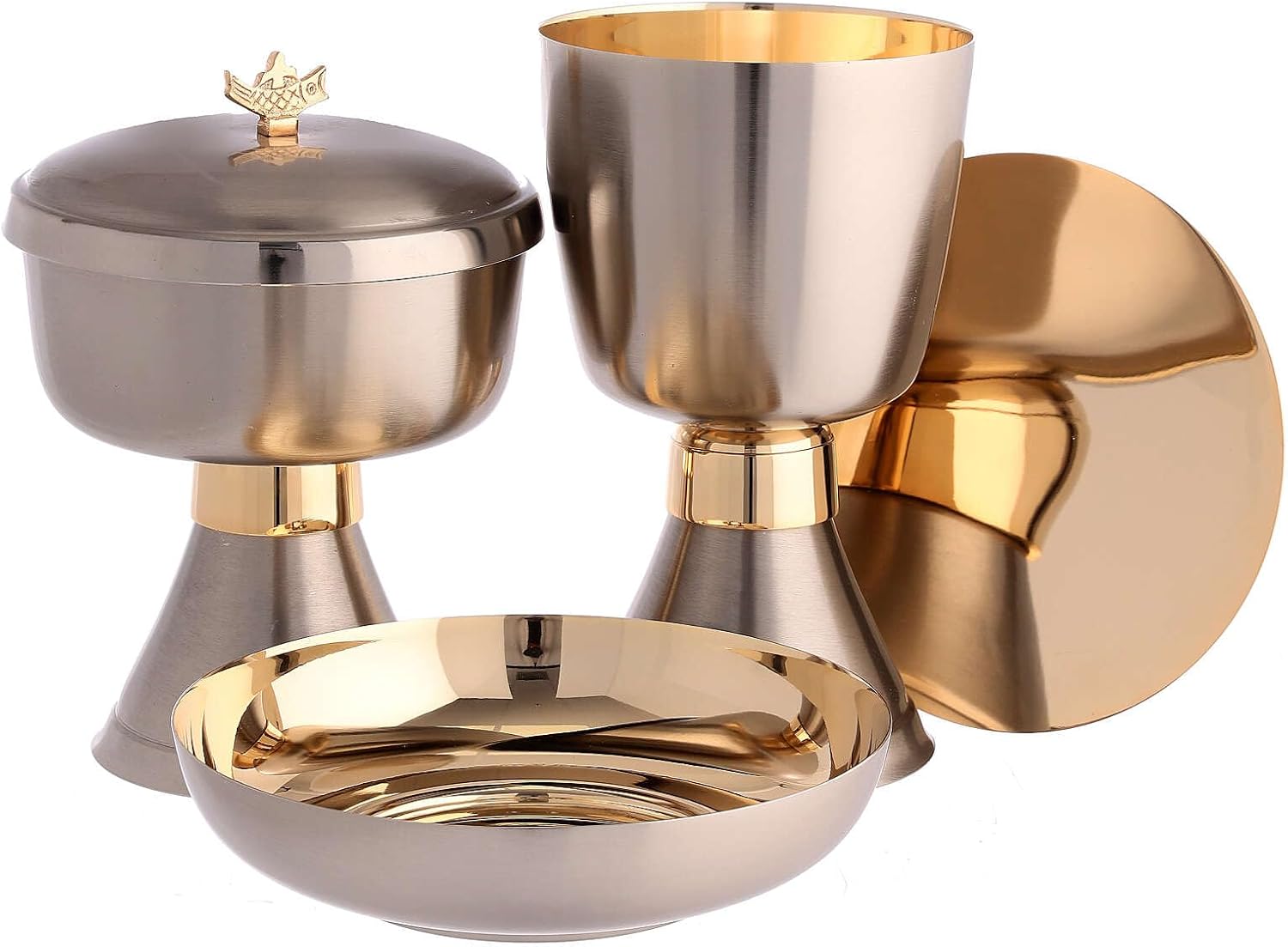 Amazon.com: Holyart Chalice PYX Offertory Paten Modern Style Silver ...