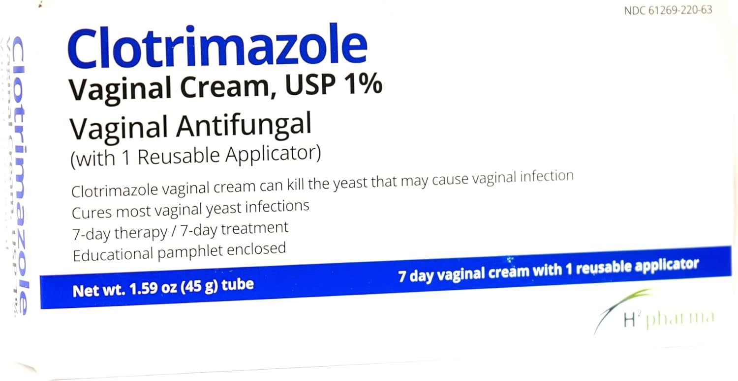 Amazon.com: H2 pharma Clotrimazole Vaginal Cream, USP 1%, 1.59 oz Tube ...