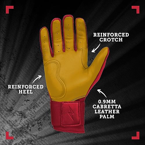 Snapklik.com : BRUCE BOLT Original Series Long Cuff Red Batting Glove