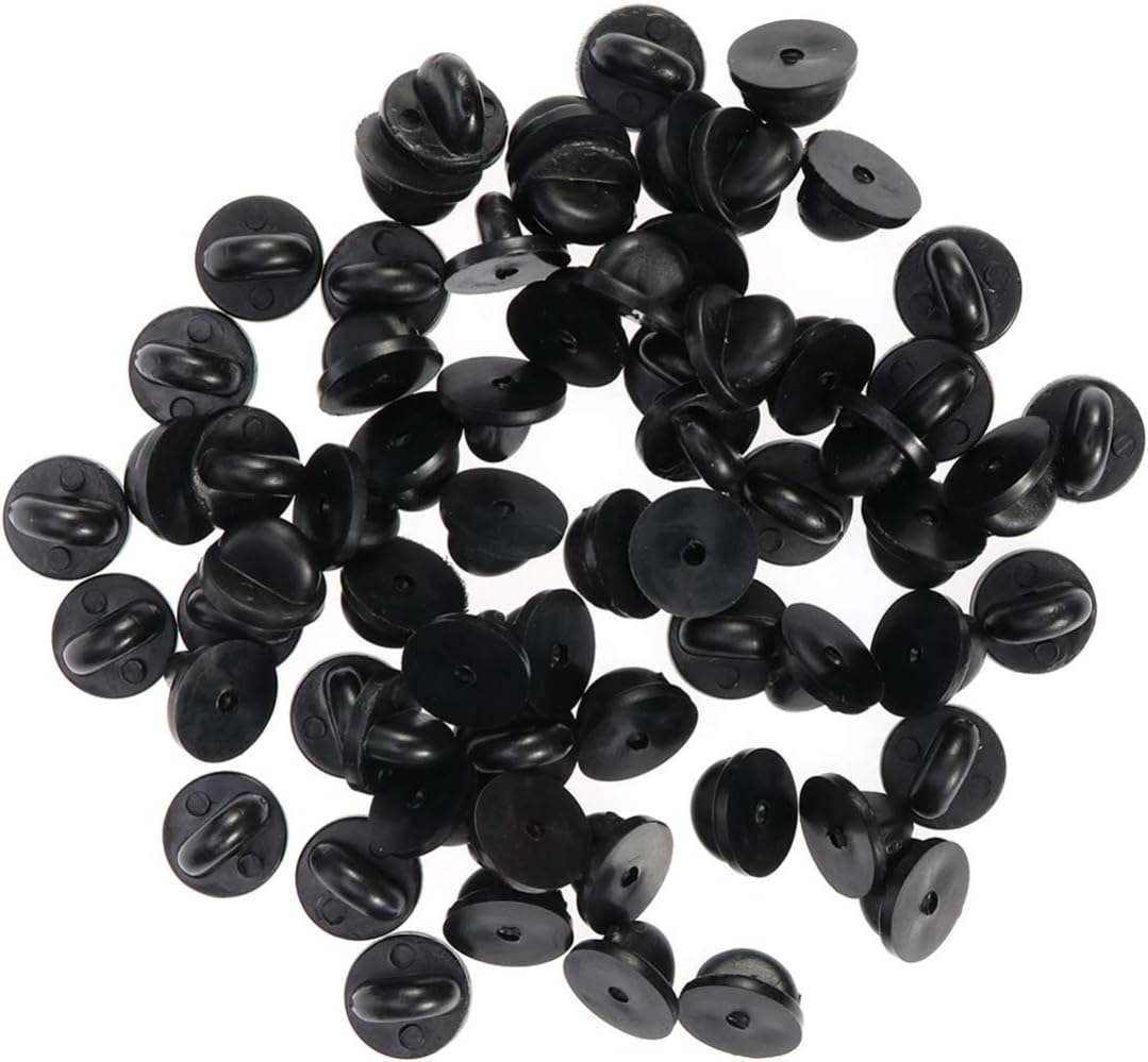 50pcs PVC Rubber Pin Backs Butterfly Clutch Backings Pin Cap Keepers ...