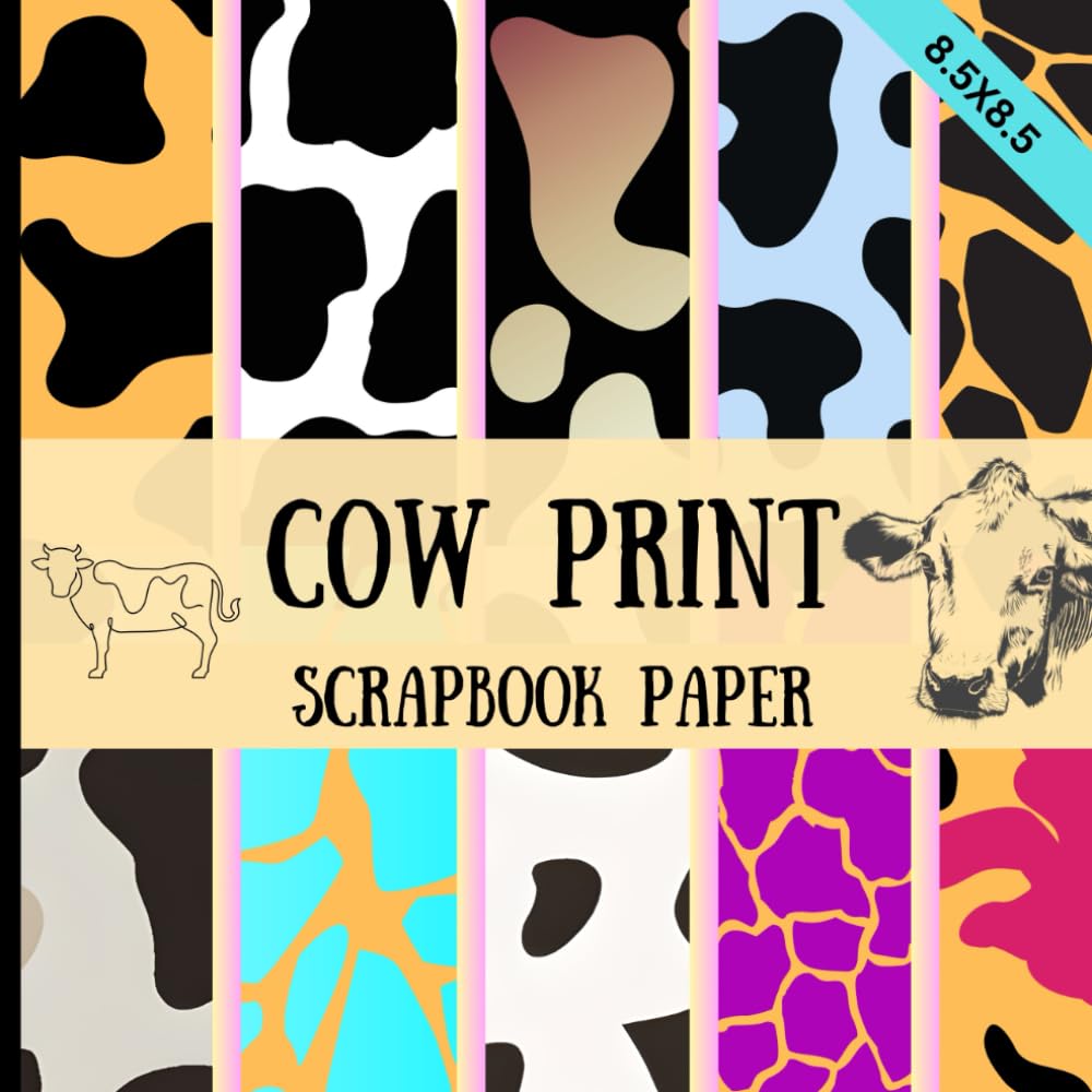 cow print scrapbook paper: cow hide scrapbooking paper, cow cattle ...