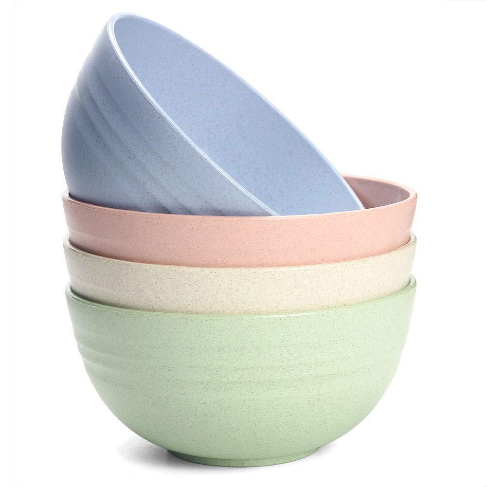 Lightweight Degradable Wheat Bowls Microwave Safe Bowl Sets 4 Pack 6 ...