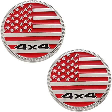 Amazon.com: Muzzys (Set of Two) 4x4 Metal 3D American Flag Emblems 2.4 ...