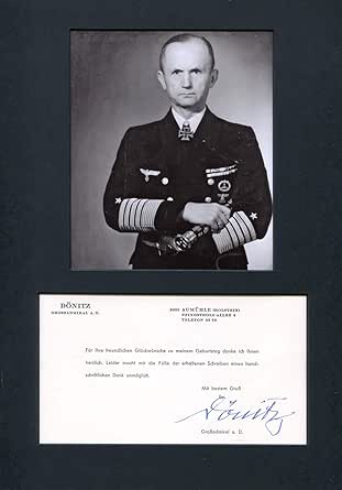 Karl Dönitz WORLD WAR II autograph, preprinted letter signed & mounted ...