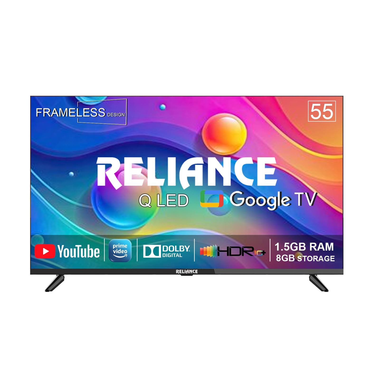 Reliance 139 cm (55 inch) QLED Ultra HD (4K) Smart Google TV Metal Body ...